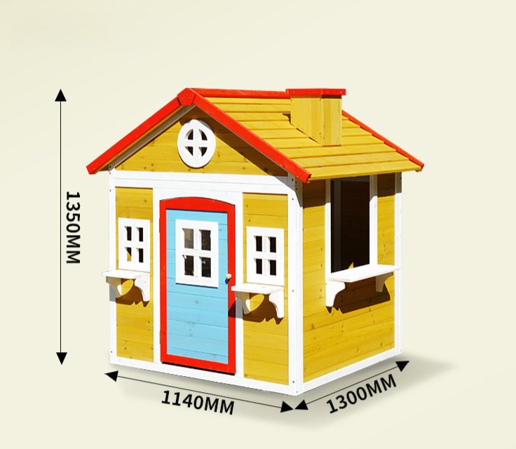 Vibrant Outdoor Cubby Playhouse for Kids (Eucalyptus Red, Sun Yellow ...