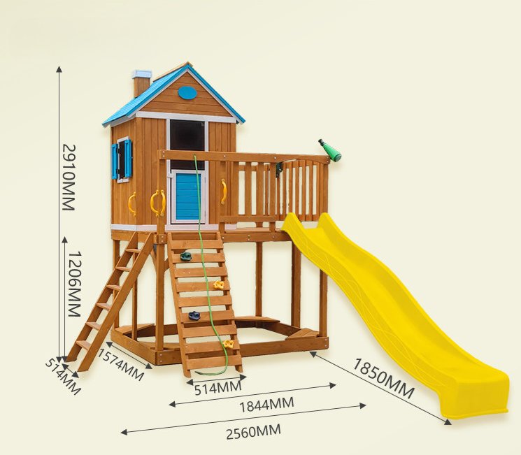 Modern Raised Playhouse with Slide for Aussie Kids Backyard Fun ...