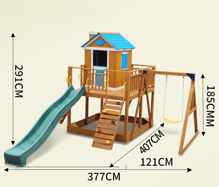 Cubby House with Slide and Sandpit for Kids’ Outdoor Fun - outdoor play ...