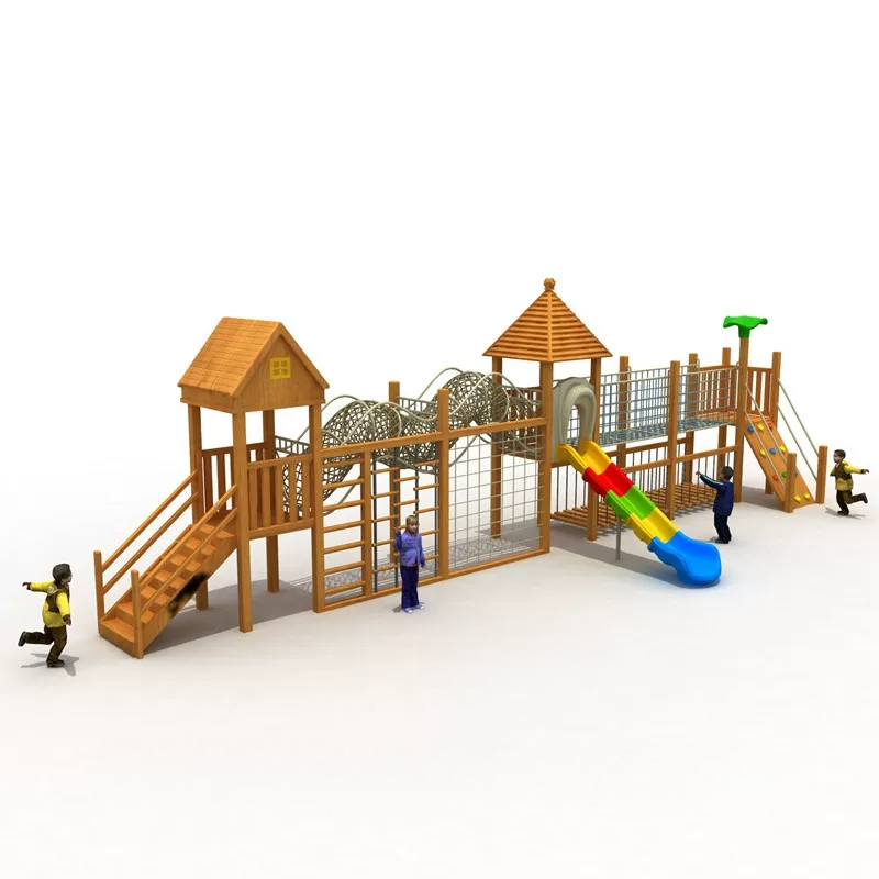 A Fun-Filled Adventure Zone with Large Wooden Playground Set - outdoor ...